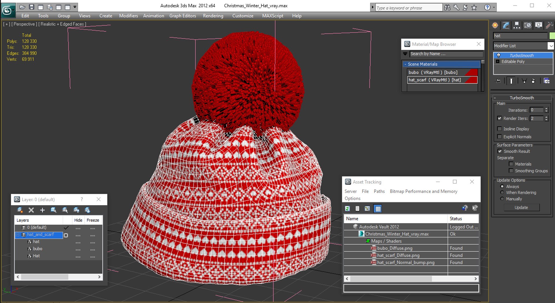 3D winter christmas hat model - TurboSquid 1358174