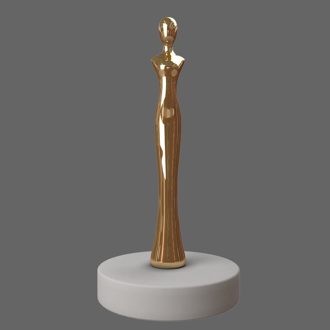 3d model statue gold