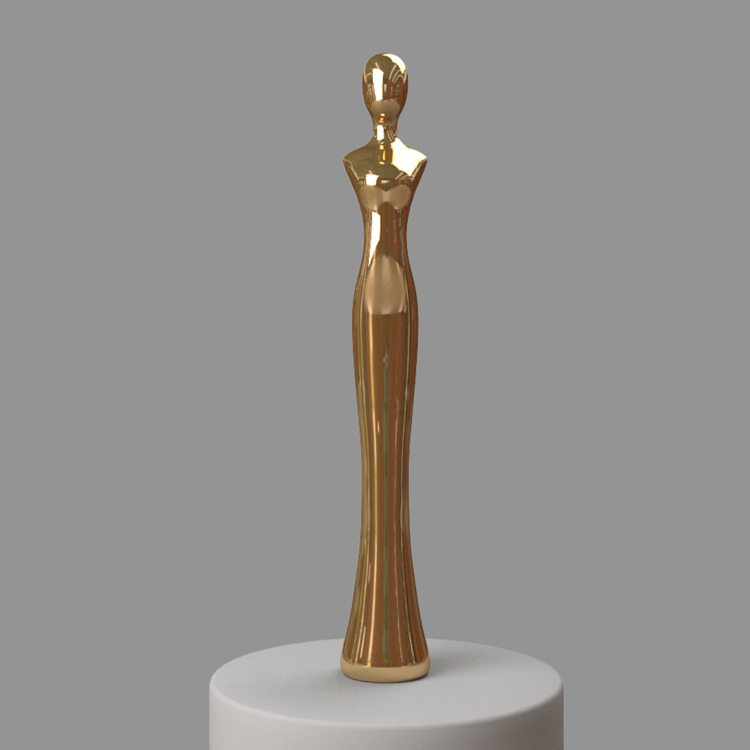 3d Model Statue Gold