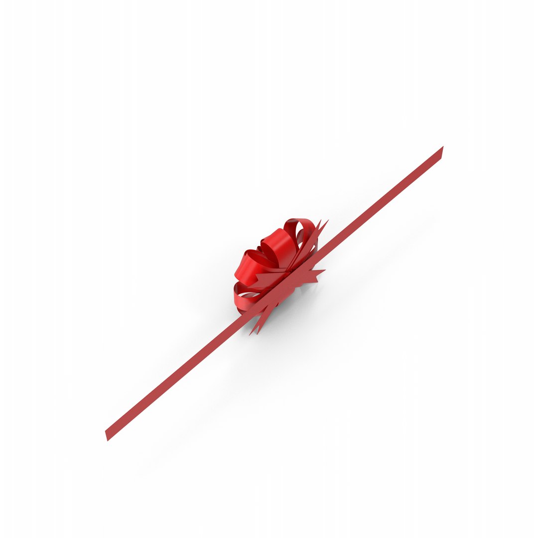 Red Gift Bow Ribbon Model - TurboSquid 2233351