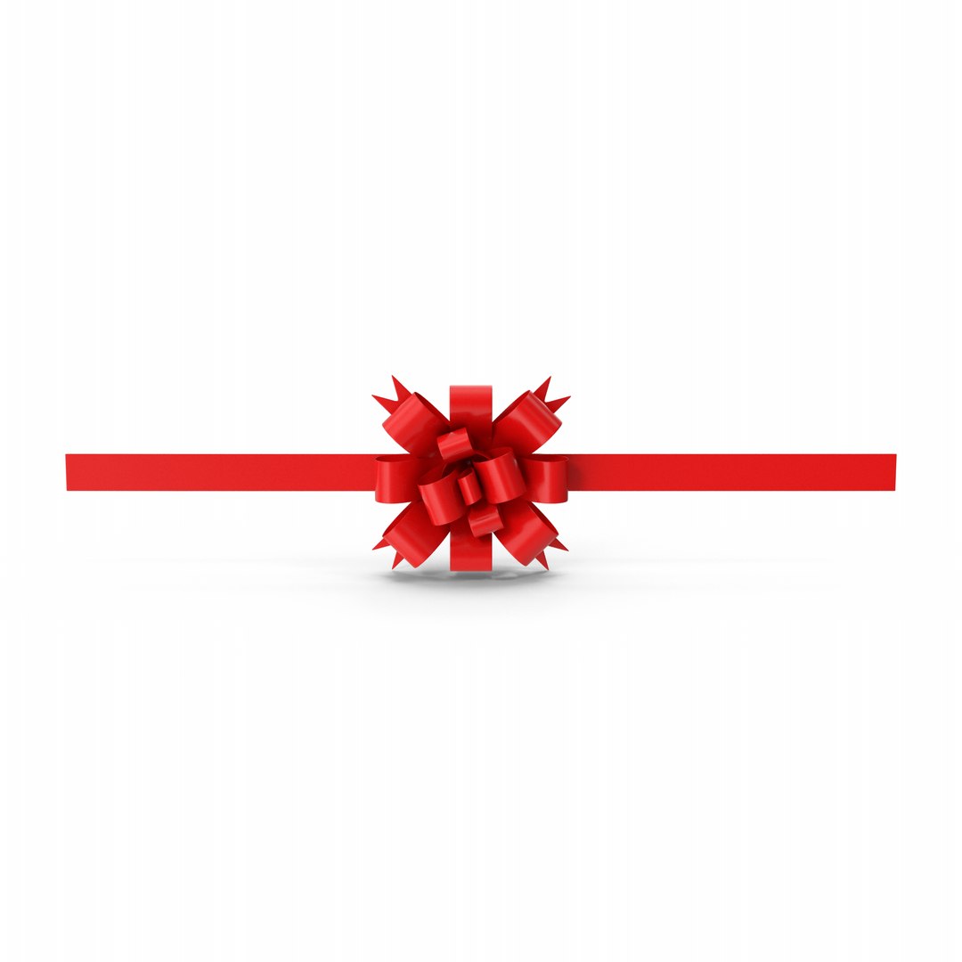 Red Gift Bow Ribbon Model - TurboSquid 2233351