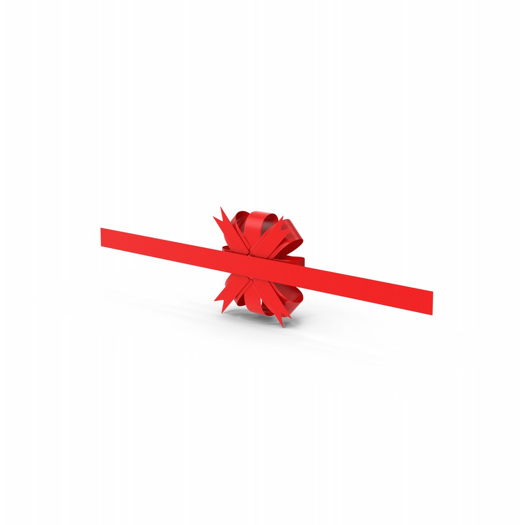 Red Gift Bow Ribbon Model - TurboSquid 2233351