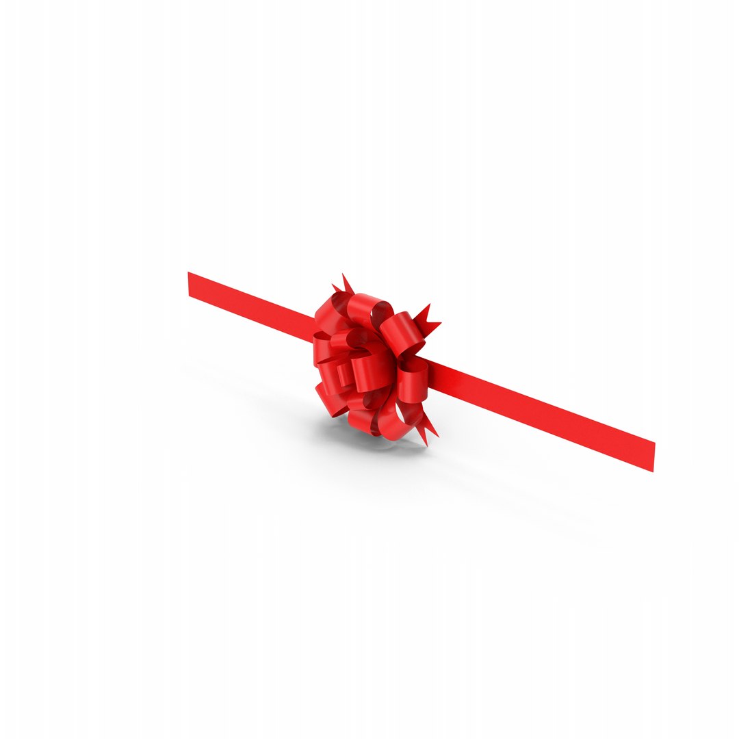 Red Gift Bow Ribbon Model - TurboSquid 2233351
