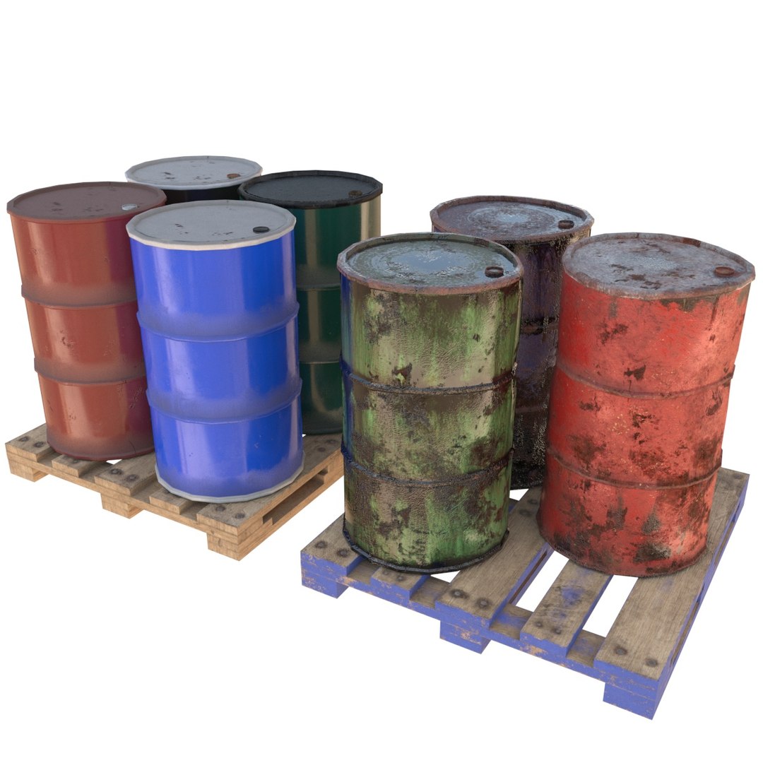 3D Model Barrels Pallets - TurboSquid 1414090