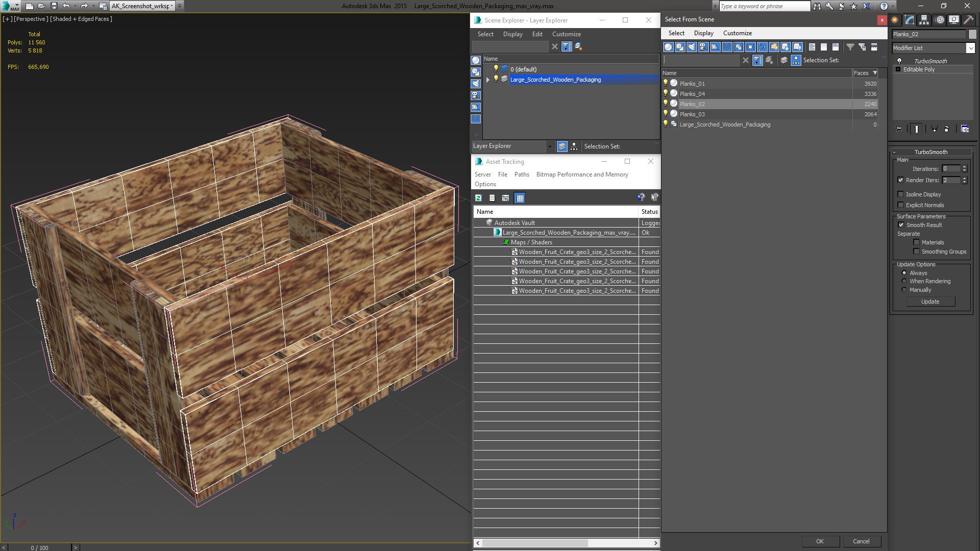 Large Scorched Wooden Packaging 3D - TurboSquid 1991699