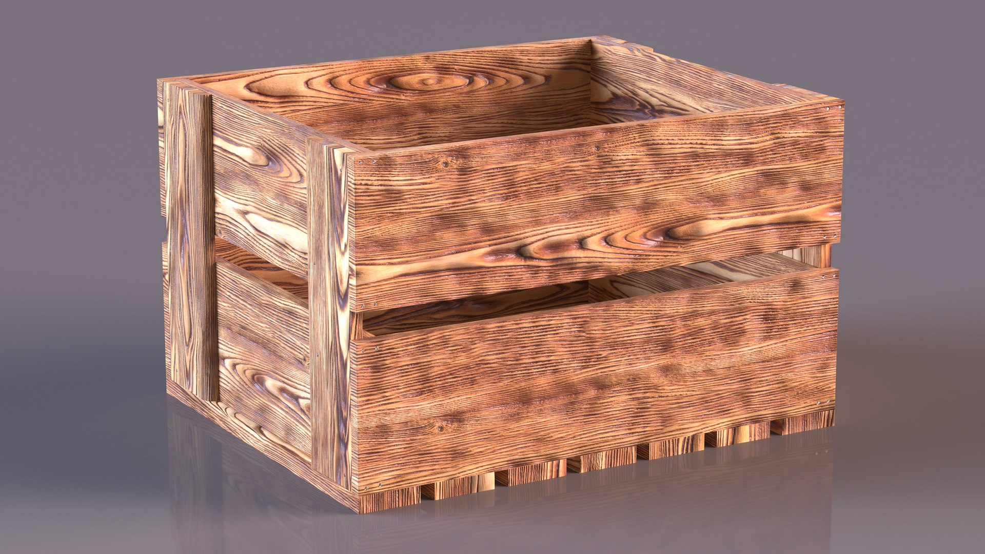 Large Scorched Wooden Packaging 3D - TurboSquid 1991699