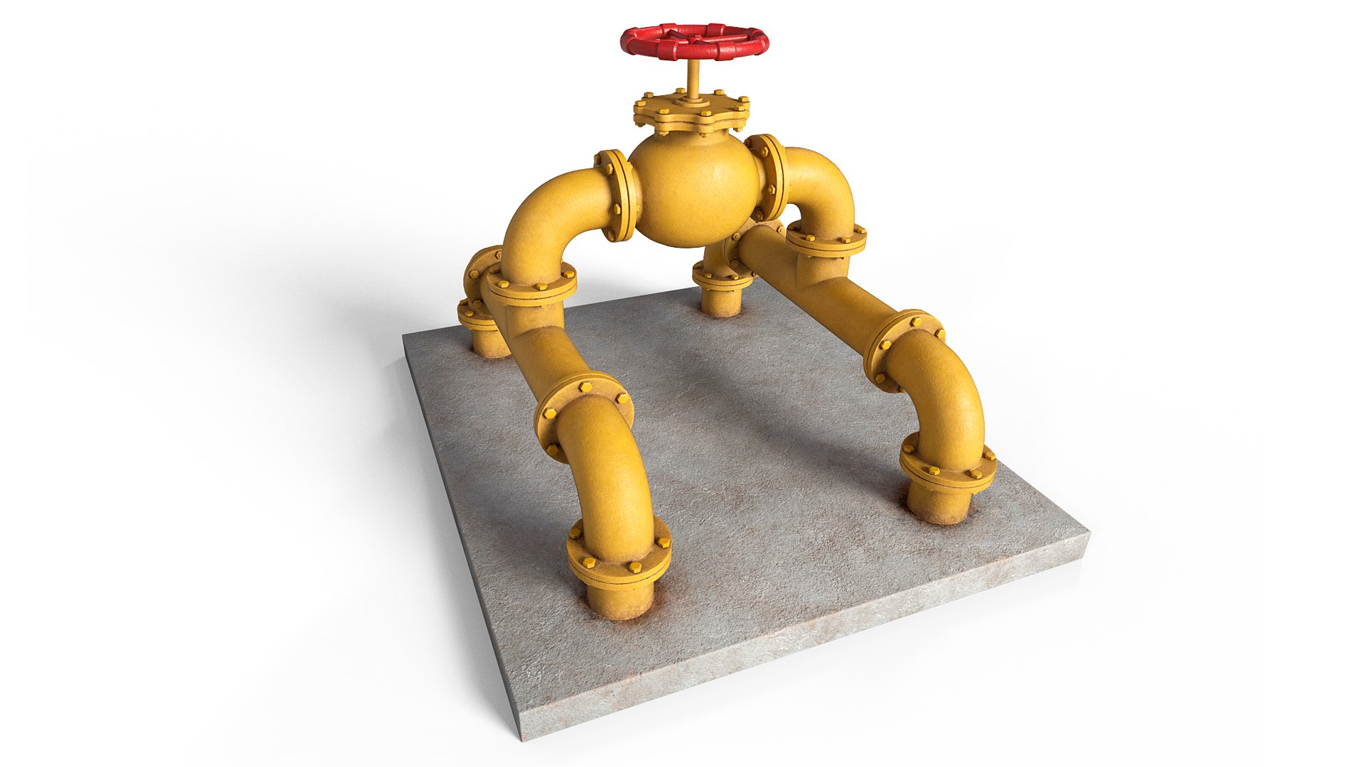 Valve And Pipe V2 3D Model - TurboSquid 1823827