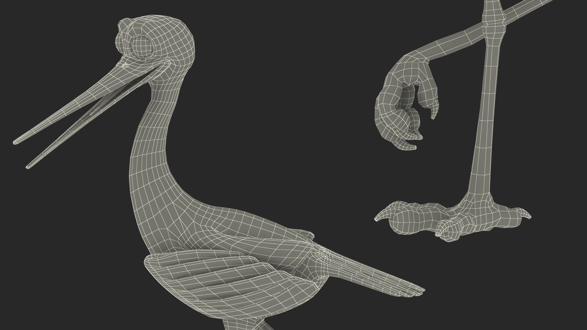 3D Stork Cartoon Walk Pose - TurboSquid 2083721