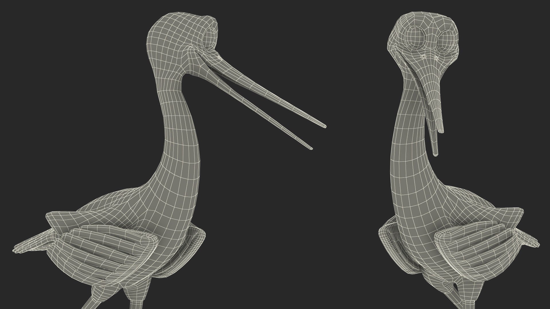 3D Stork Cartoon Walk Pose - TurboSquid 2083721