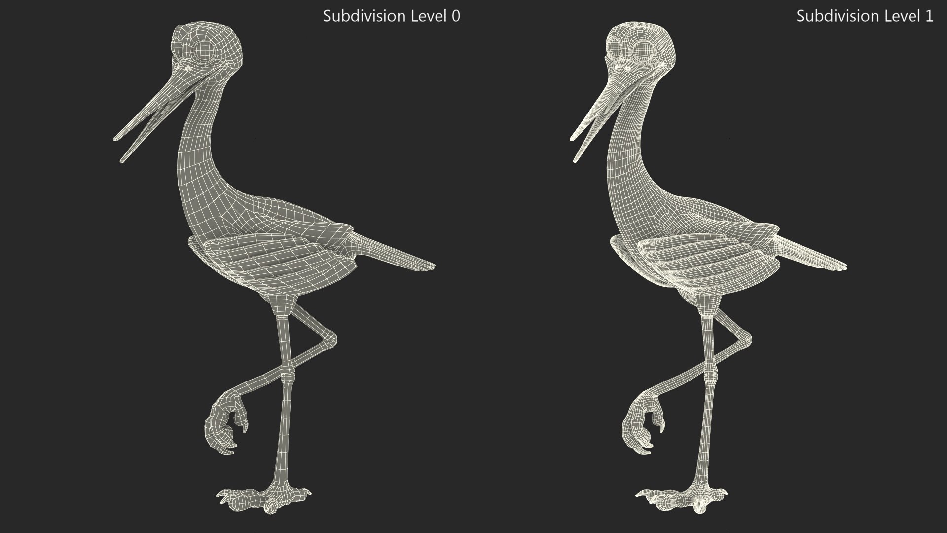 3D Stork Cartoon Walk Pose - TurboSquid 2083721