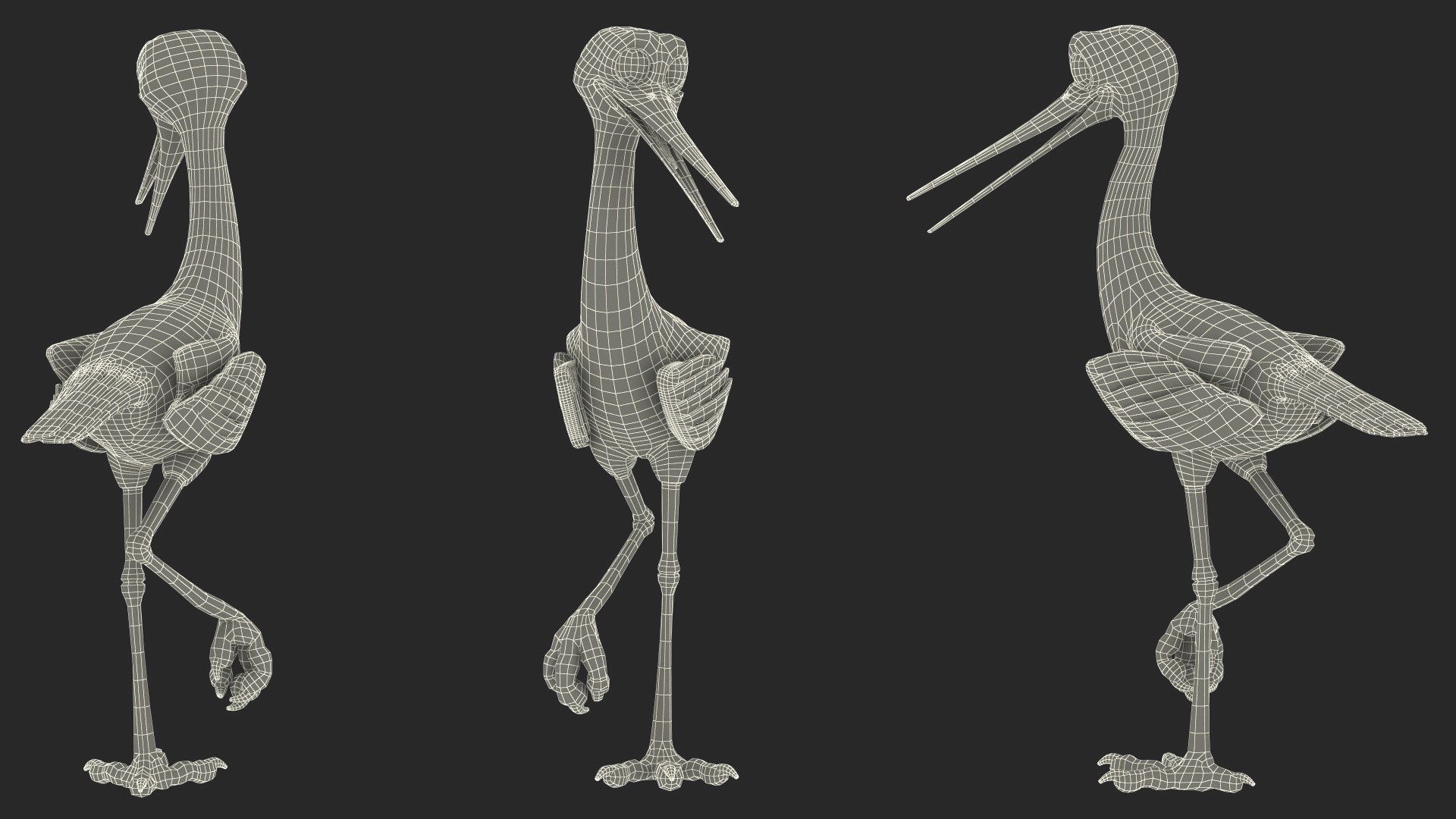 3D Stork Cartoon Walk Pose - TurboSquid 2083721