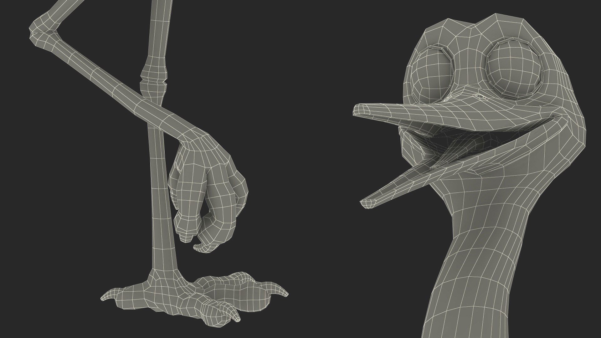 3D Stork Cartoon Walk Pose - TurboSquid 2083721