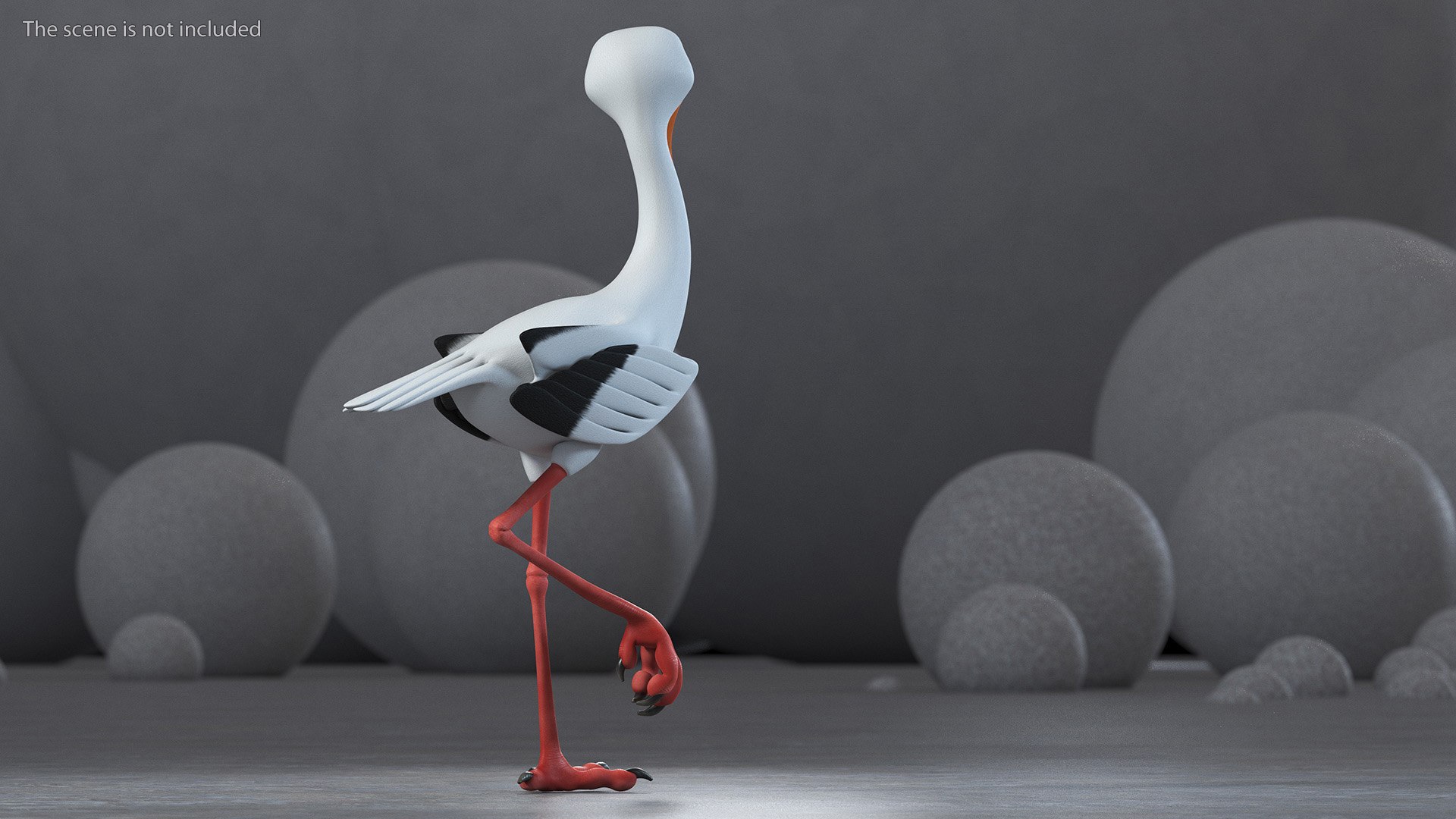 3D Stork Cartoon Walk Pose - TurboSquid 2083721