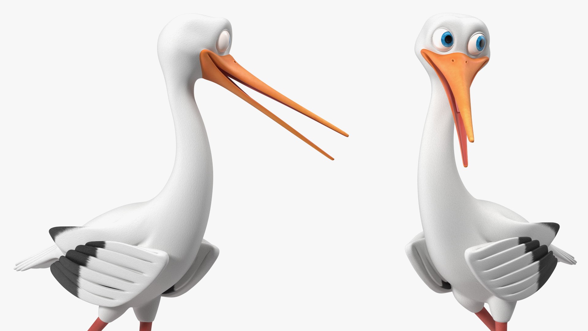 3D Stork Cartoon Walk Pose - TurboSquid 2083721