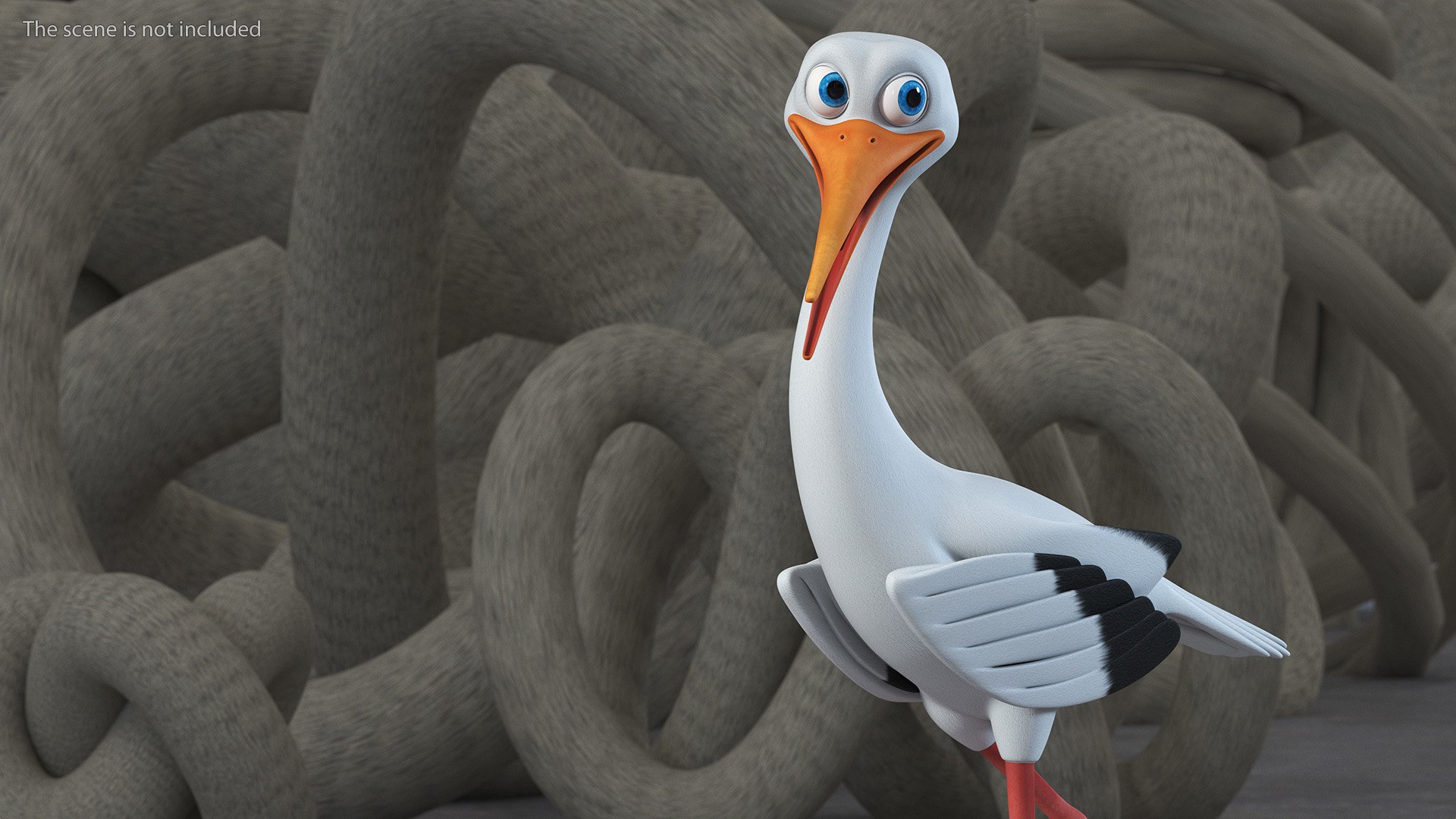3D Stork Cartoon Walk Pose - TurboSquid 2083721
