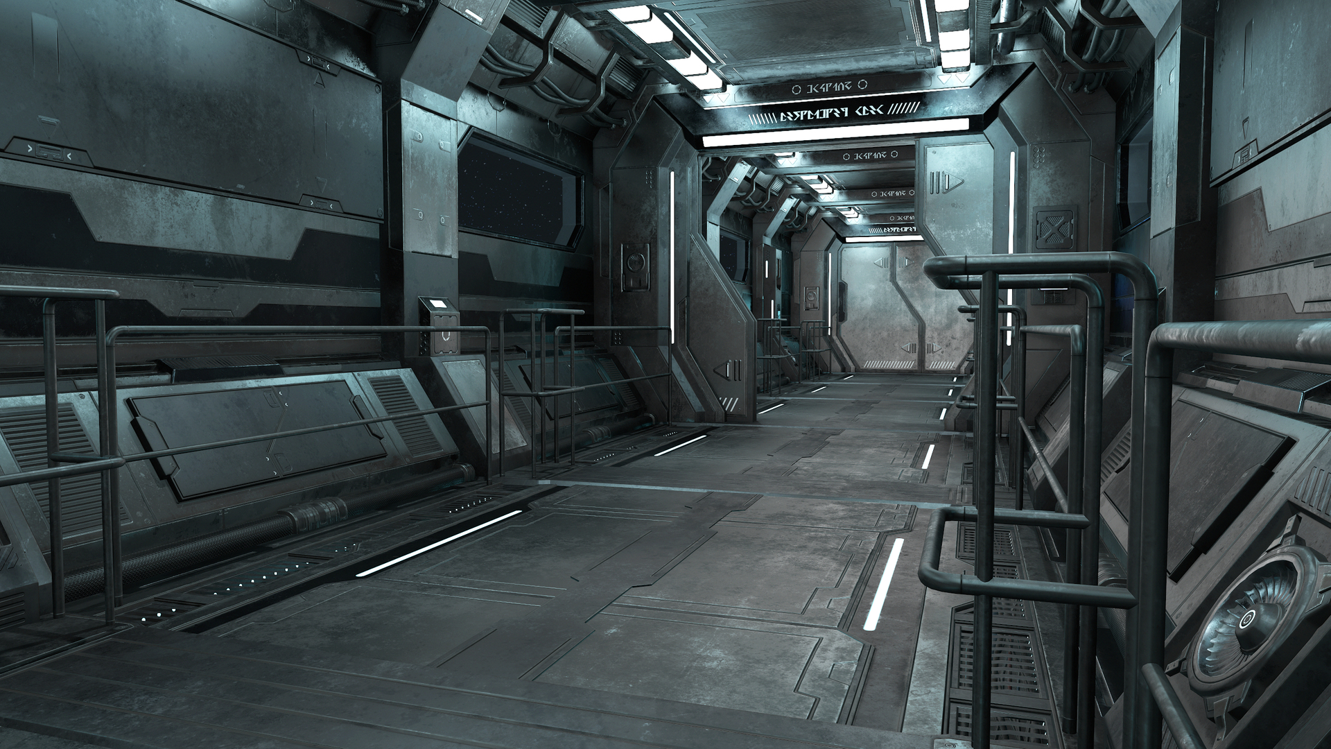 3D model pack sci-fi modular corridor - TurboSquid 1627770