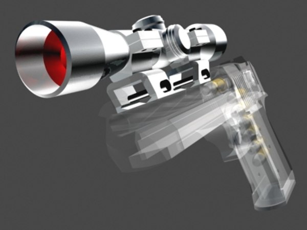 sniper scope hand guns 3d model