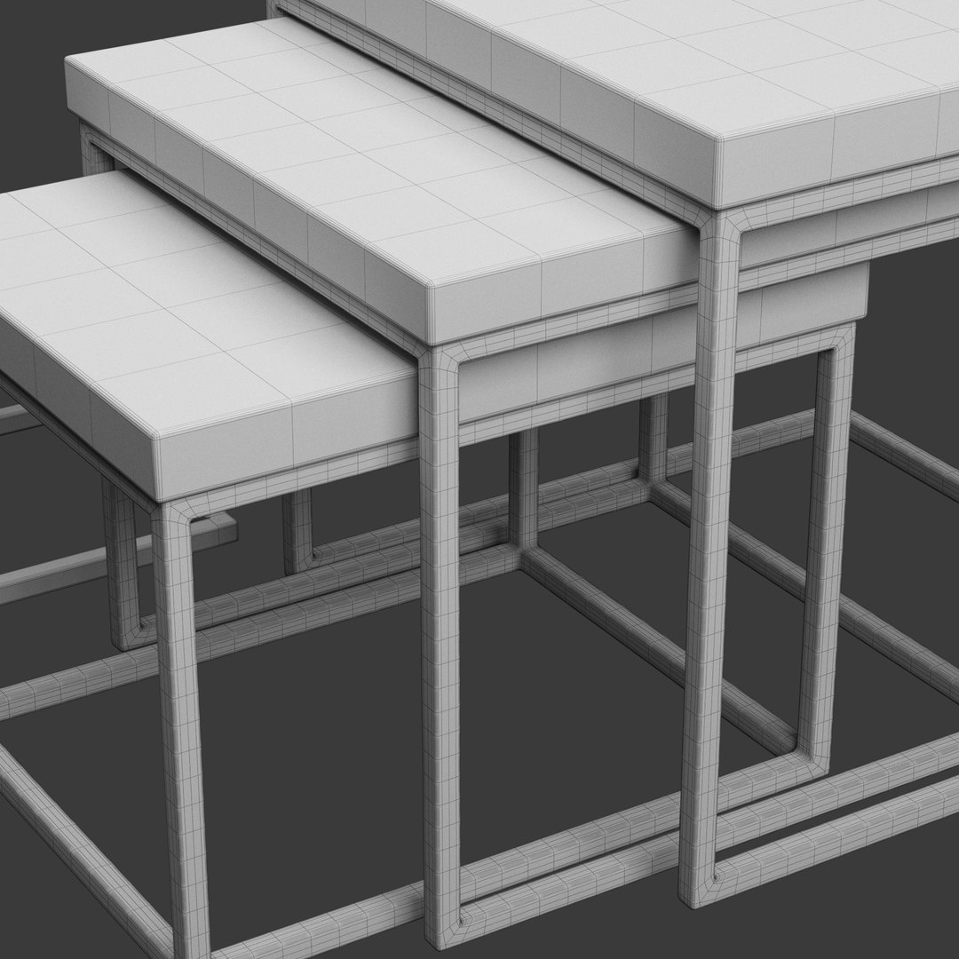 3D Taiga Oak Nesting Table Model - TurboSquid 1201086