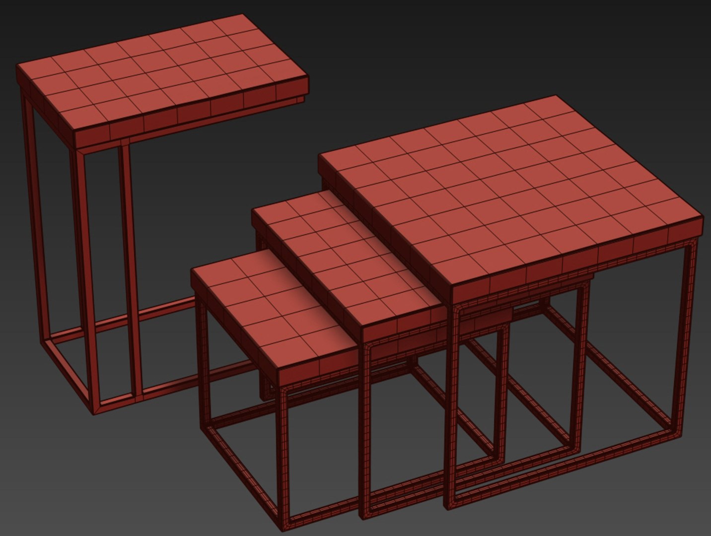 3D Taiga Oak Nesting Table Model - TurboSquid 1201086