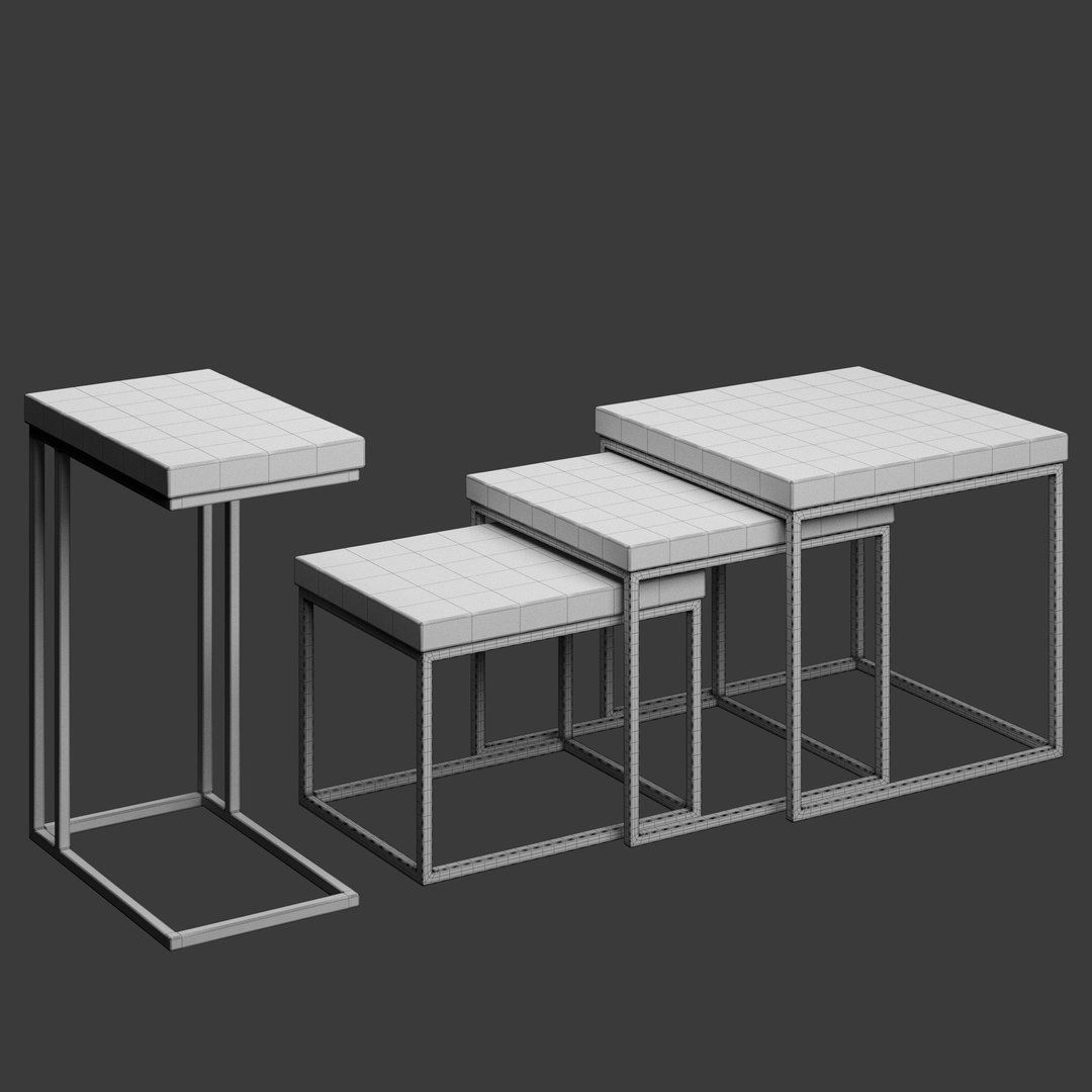 3D Taiga Oak Nesting Table Model - TurboSquid 1201086