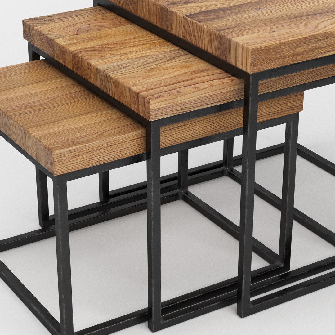 3D Taiga Oak Nesting Table Model - TurboSquid 1201086