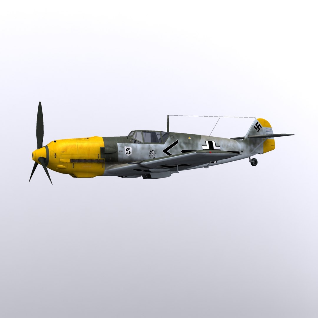 german adolf galland bf-109 3d model
