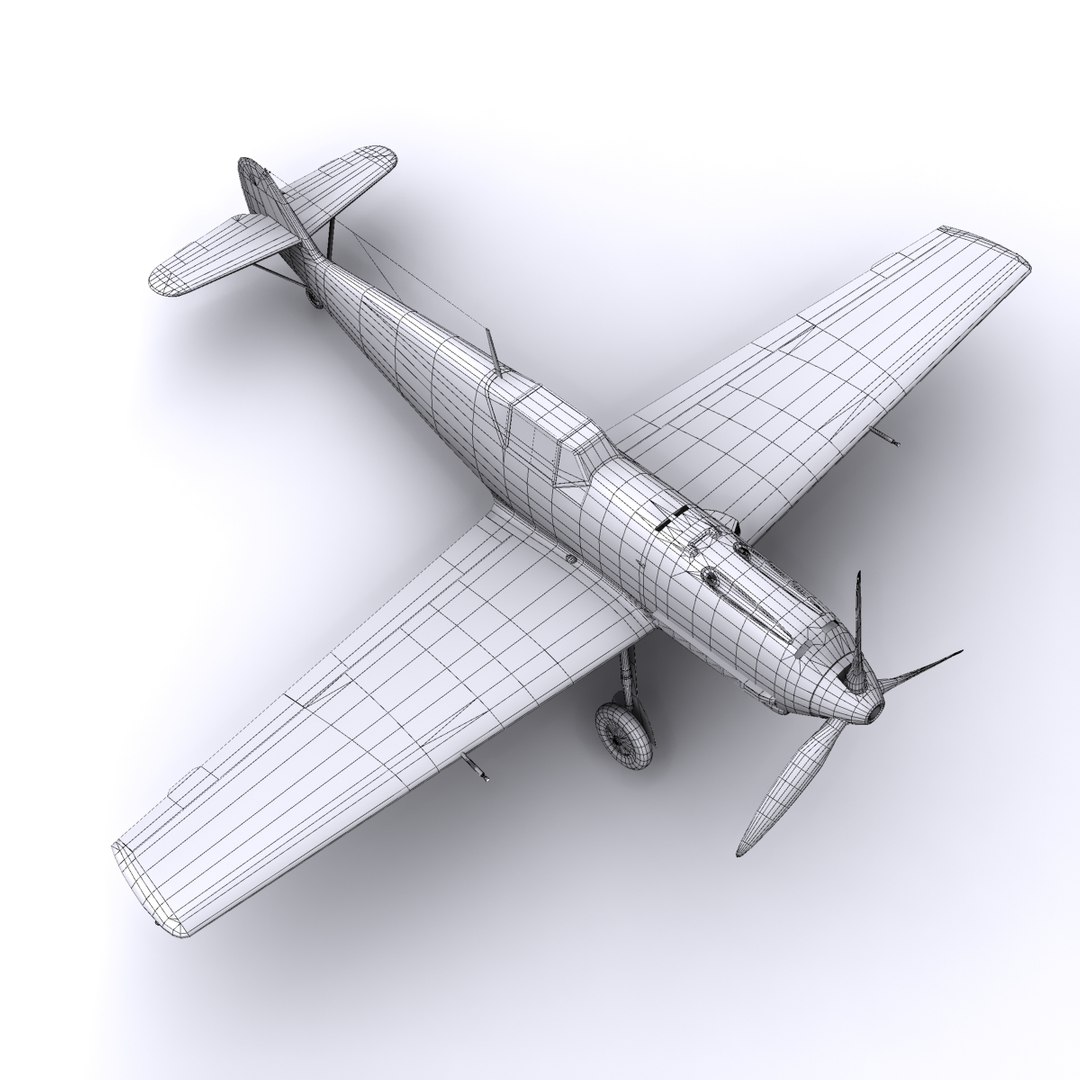 german adolf galland bf-109 3d model