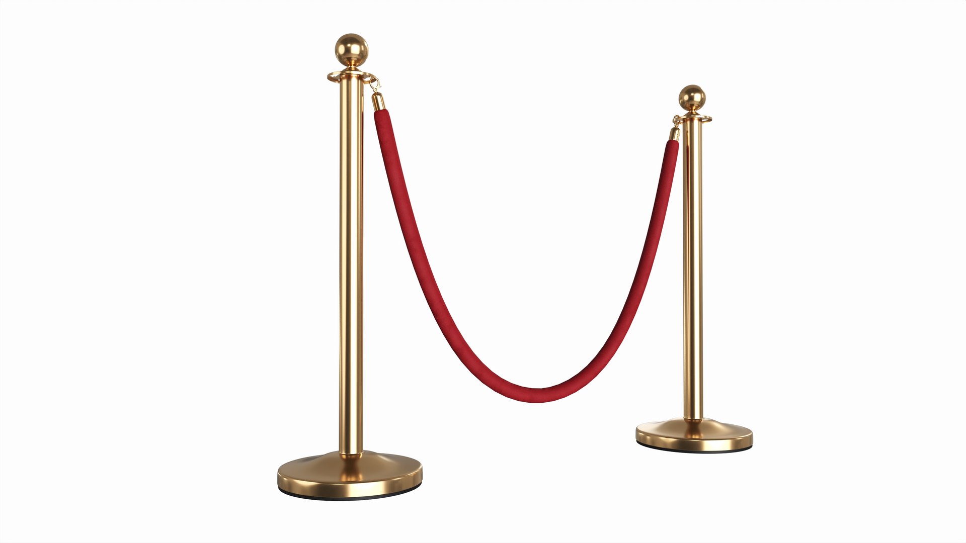 Barrier Post Classic With Velvet Rope Model - TurboSquid 2237753