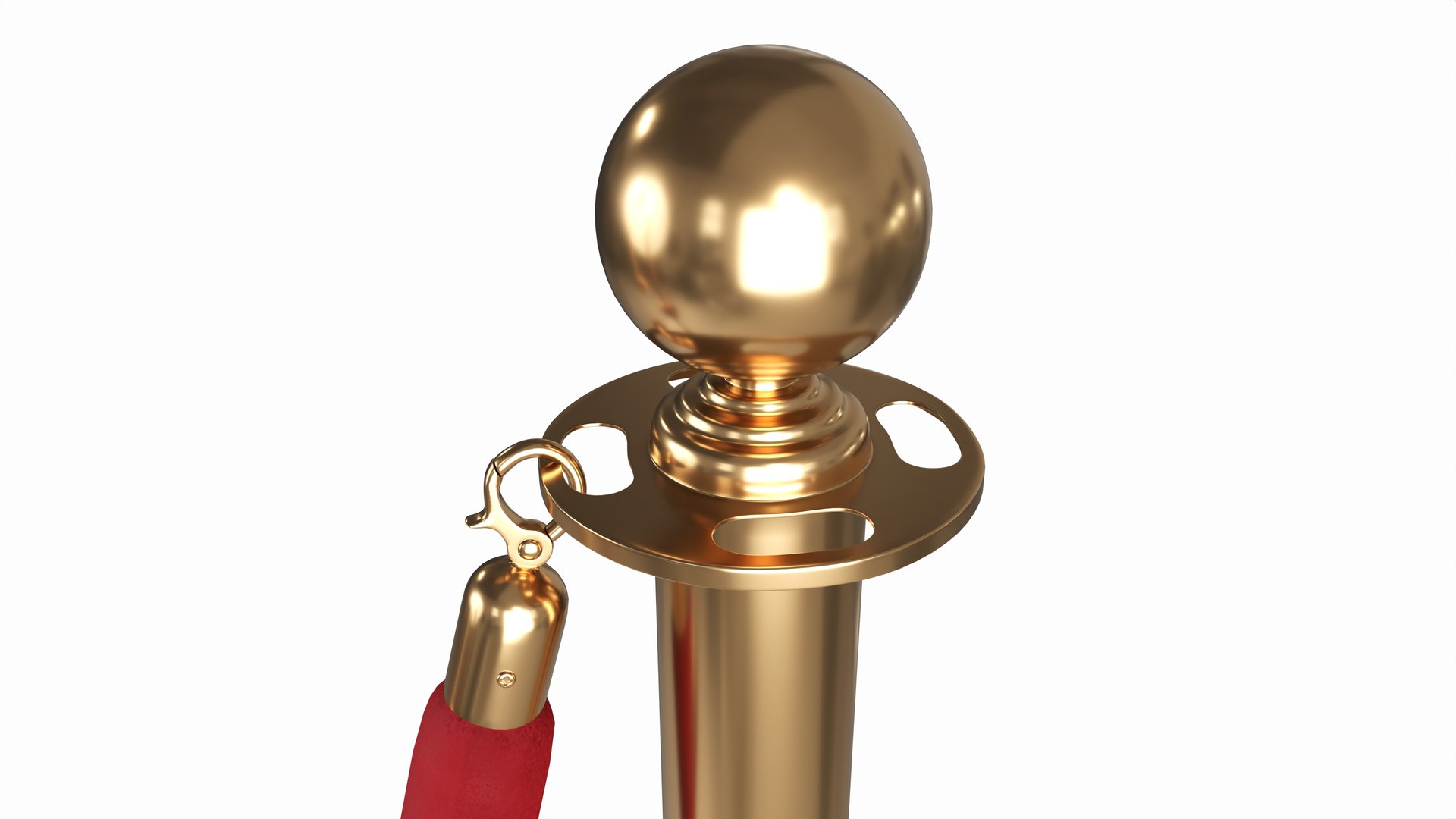 Barrier Post Classic With Velvet Rope Model - TurboSquid 2237753