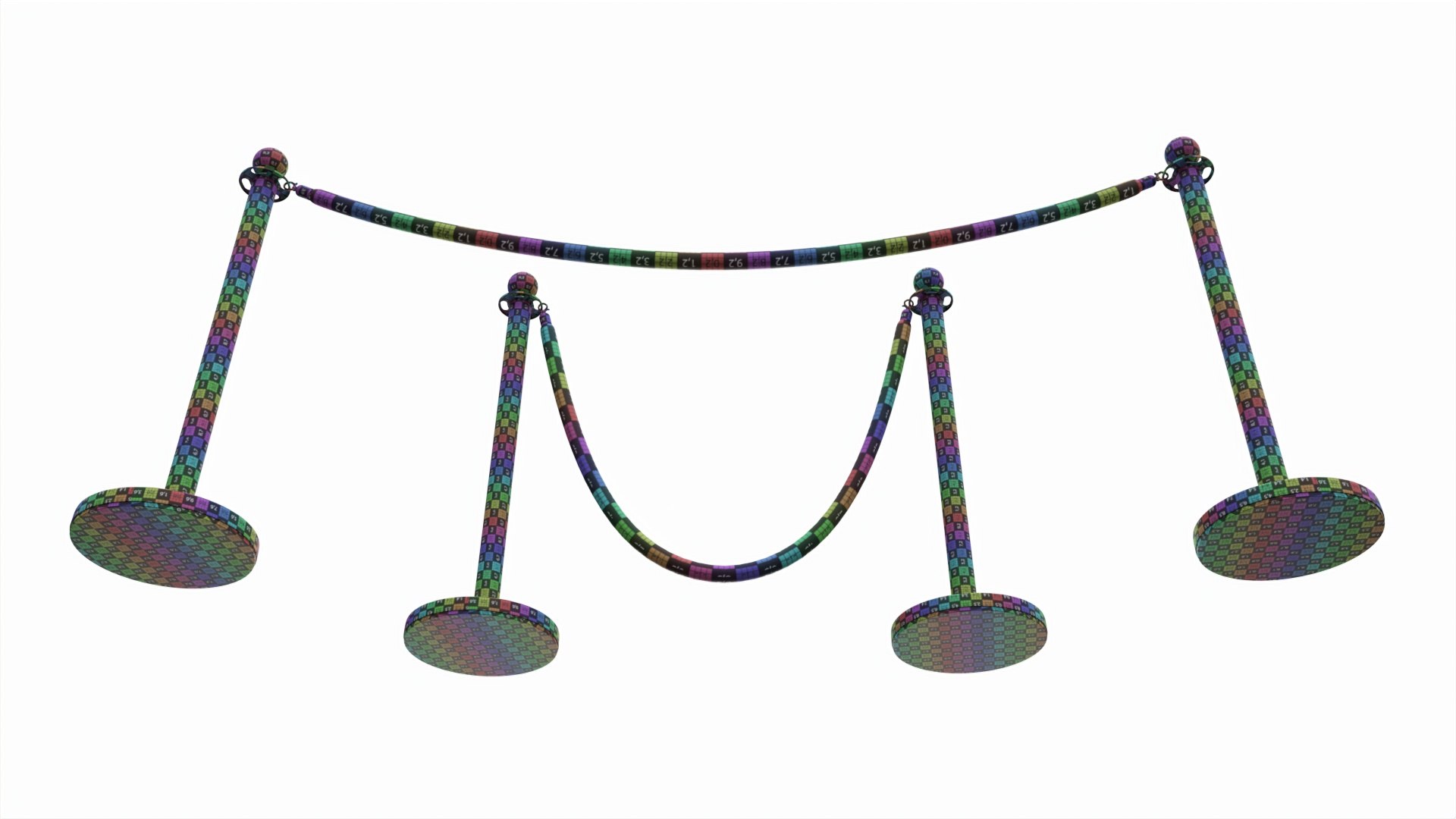 Barrier Post Classic With Velvet Rope Model - TurboSquid 2237753