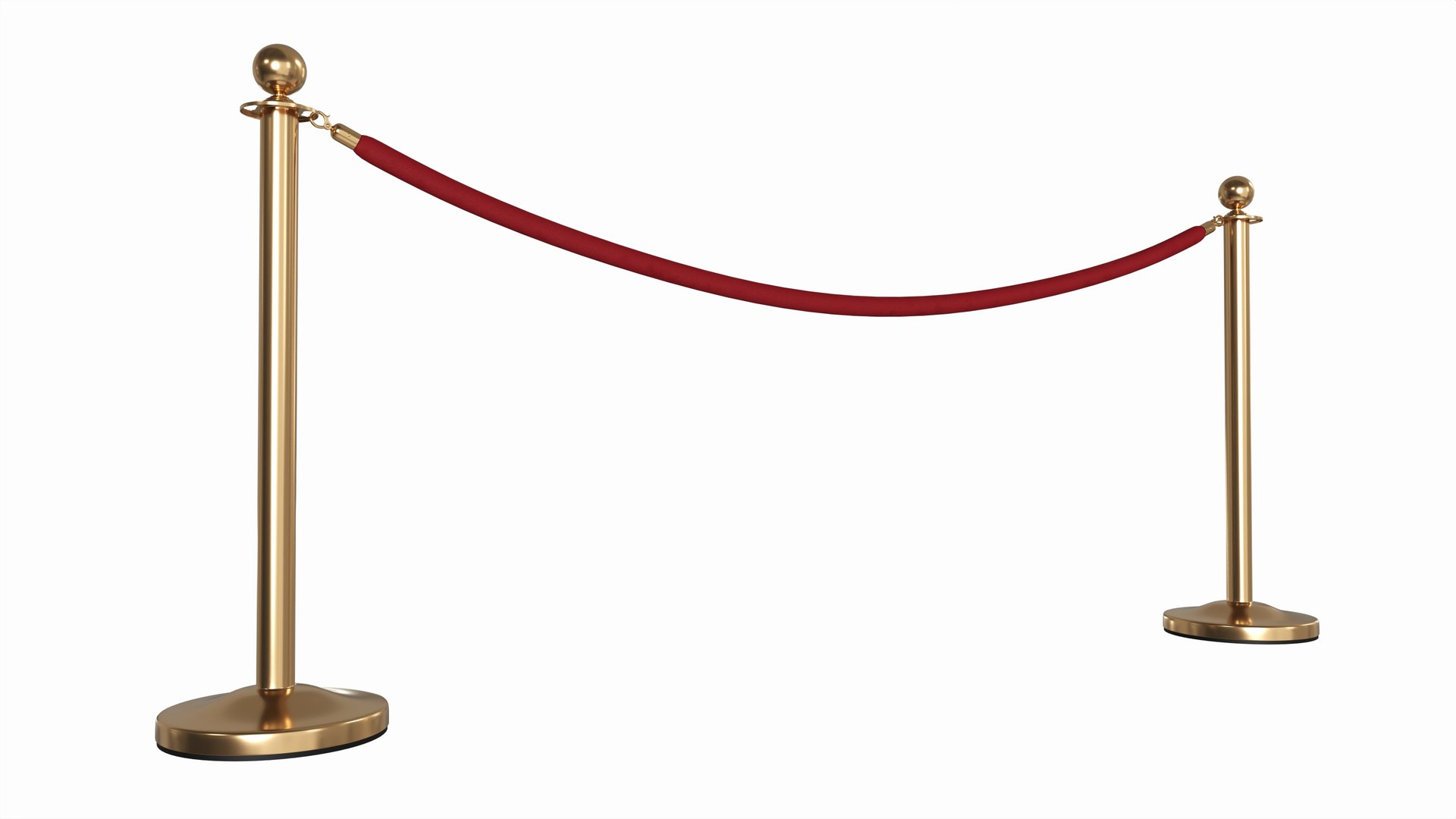 Barrier Post Classic With Velvet Rope Model - TurboSquid 2237753