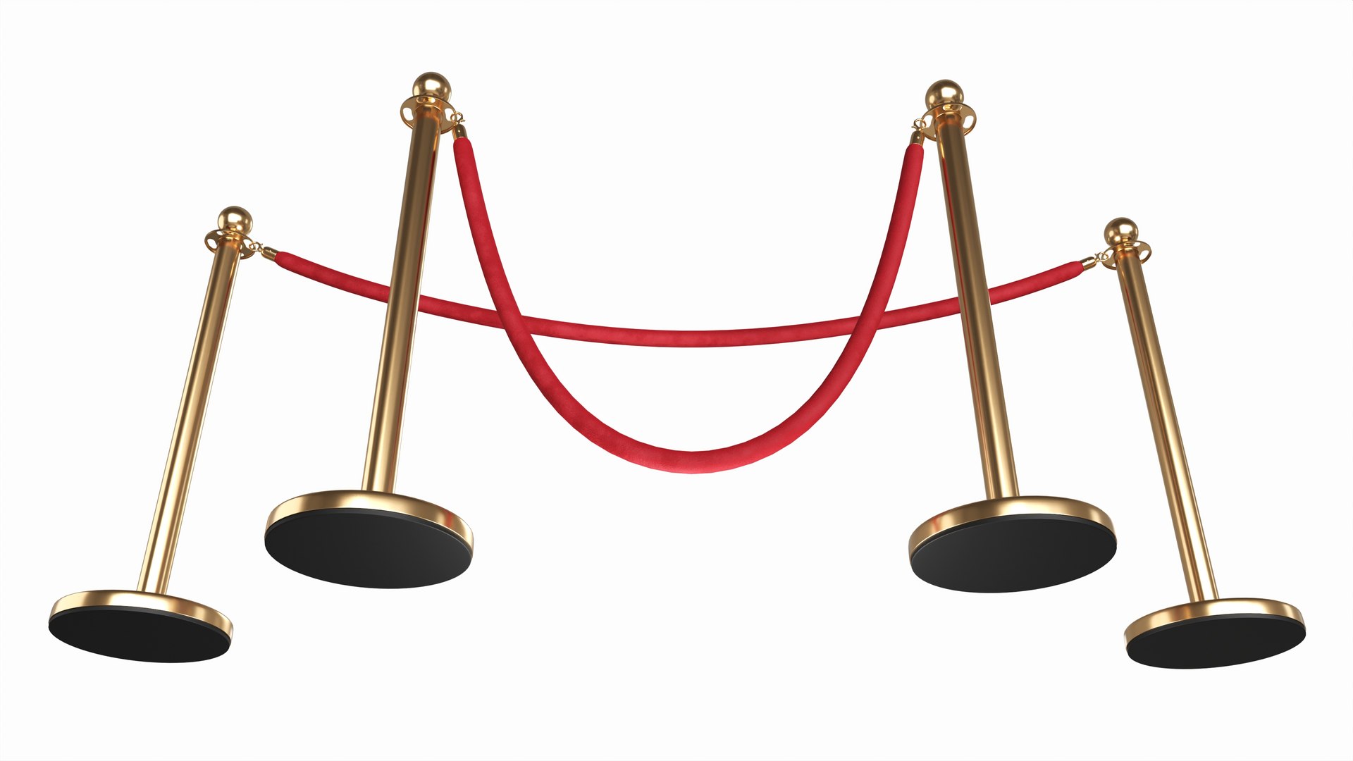 Barrier Post Classic With Velvet Rope Model - TurboSquid 2237753