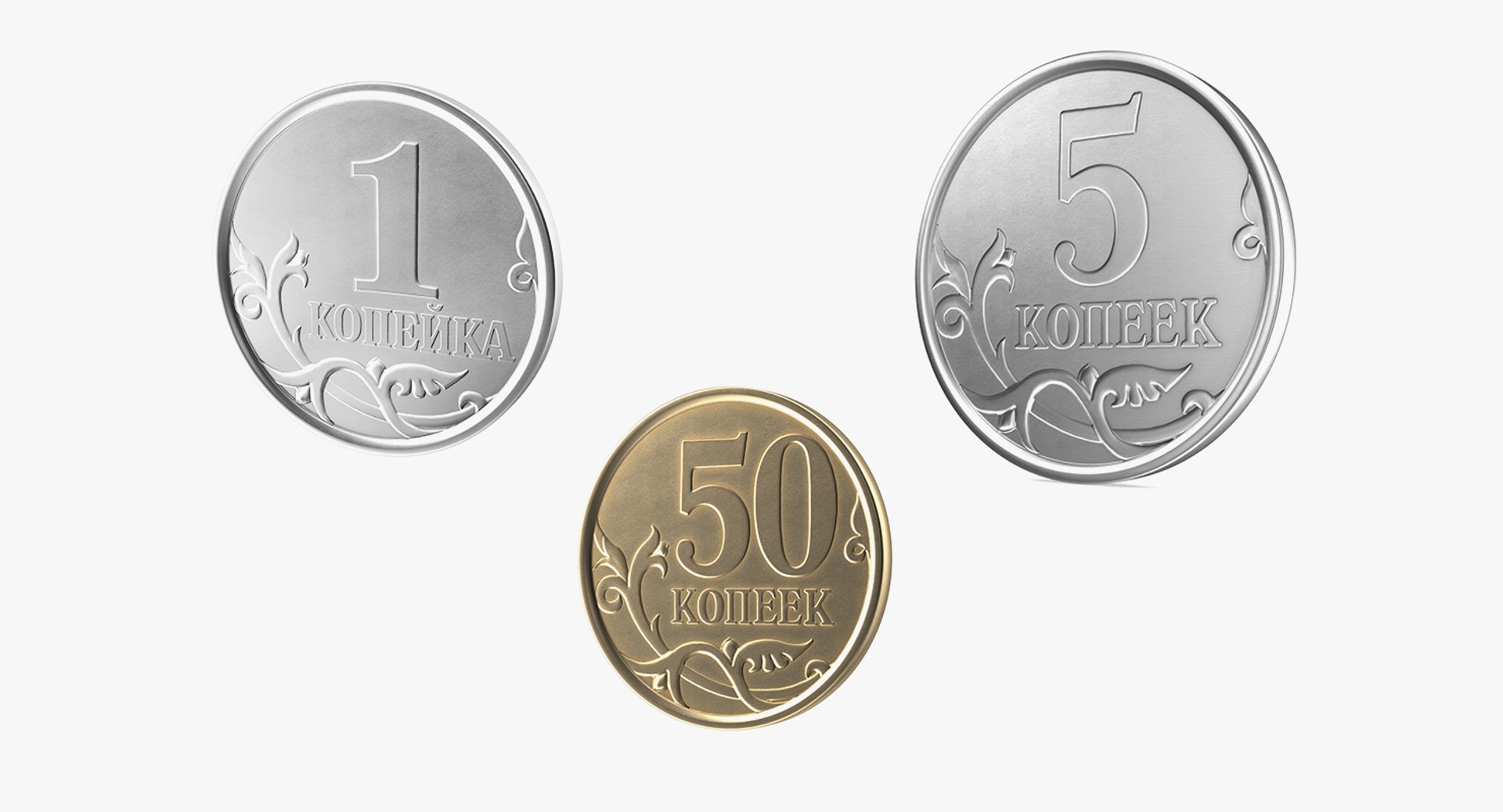 Russian Kopek Coins Collection 3D - TurboSquid 1909253