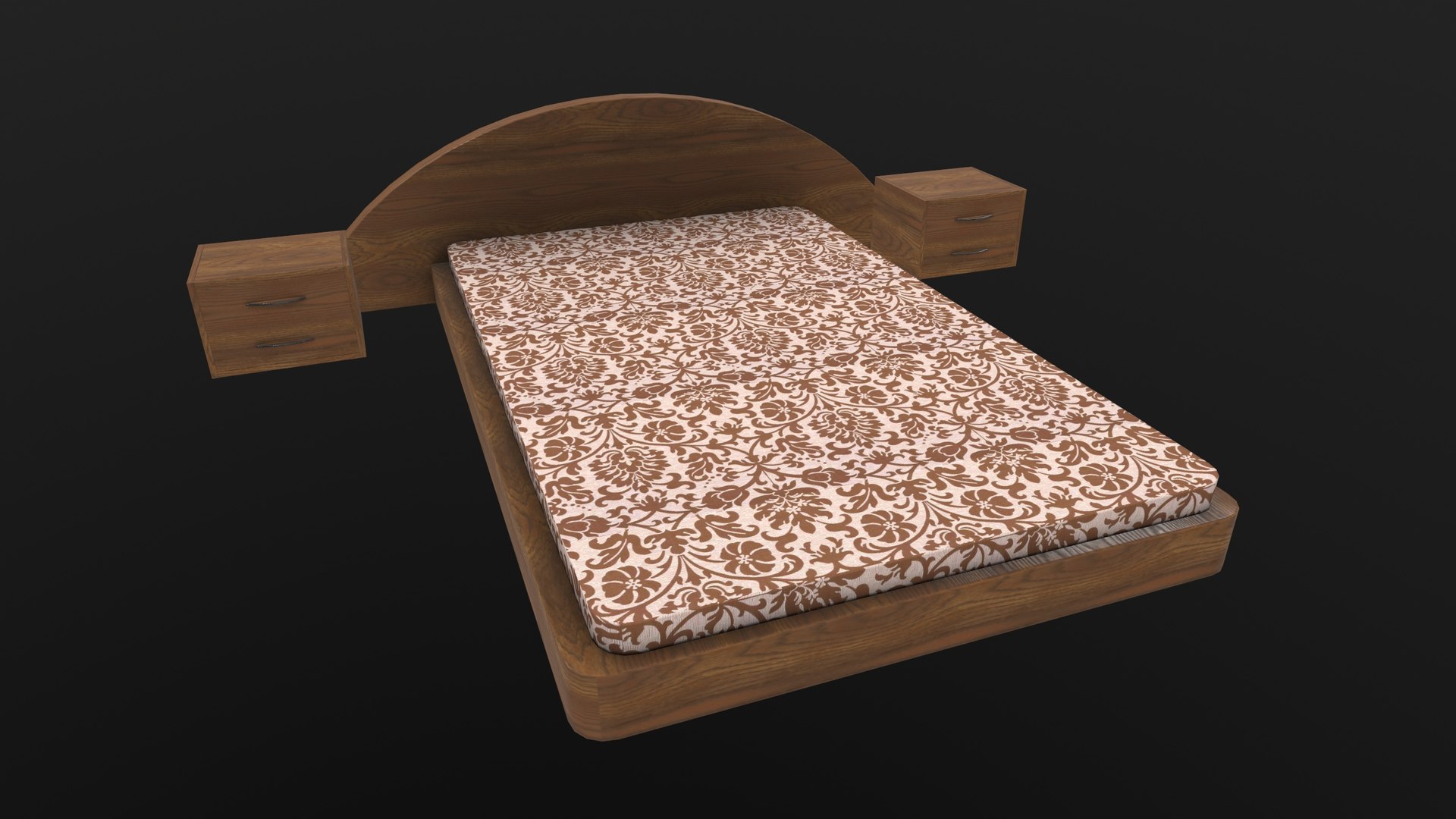Wooden Bed 3D Model - TurboSquid 2029166