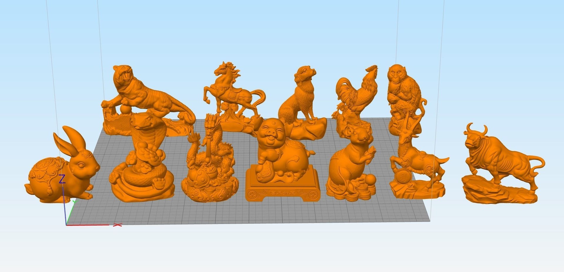 modelo 3d CHINESE ZODIAC- 12 ANIMAL DESIGNATIONS - COLLECTION ...