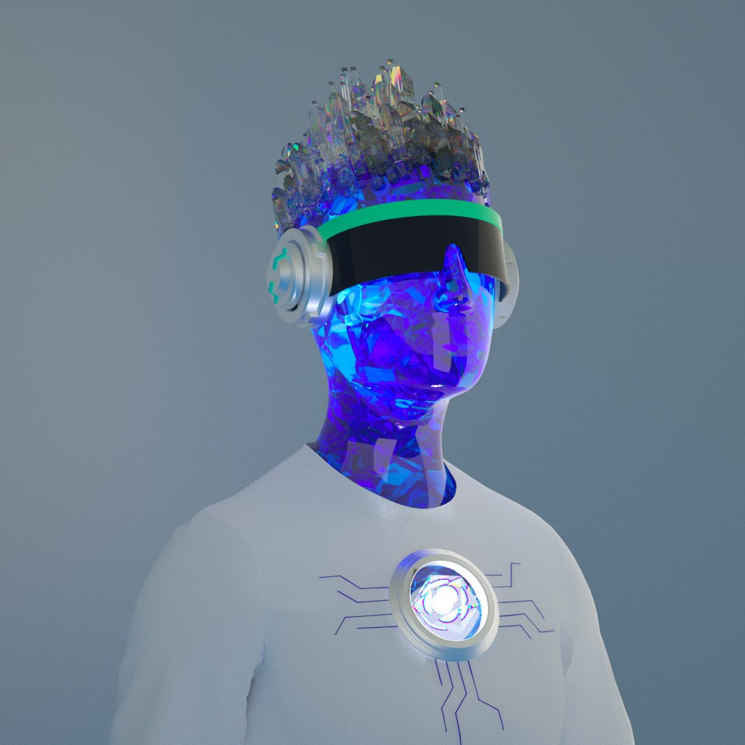 Crystal Male NFT Avatar Alien Universe Element Science Fiction 3D Model ...