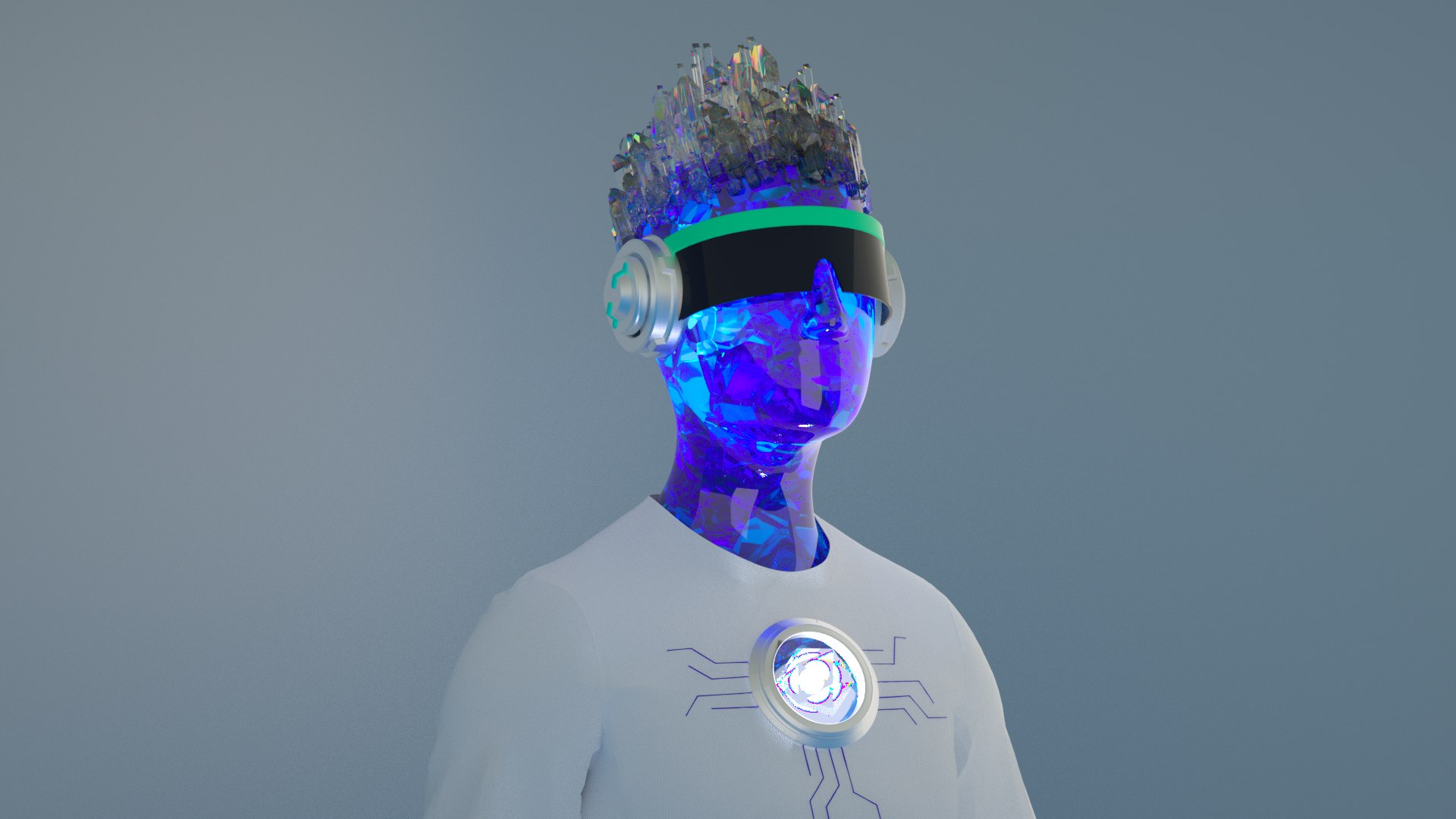 Crystal Male NFT Avatar Alien Universe Element Science Fiction 3D Model ...