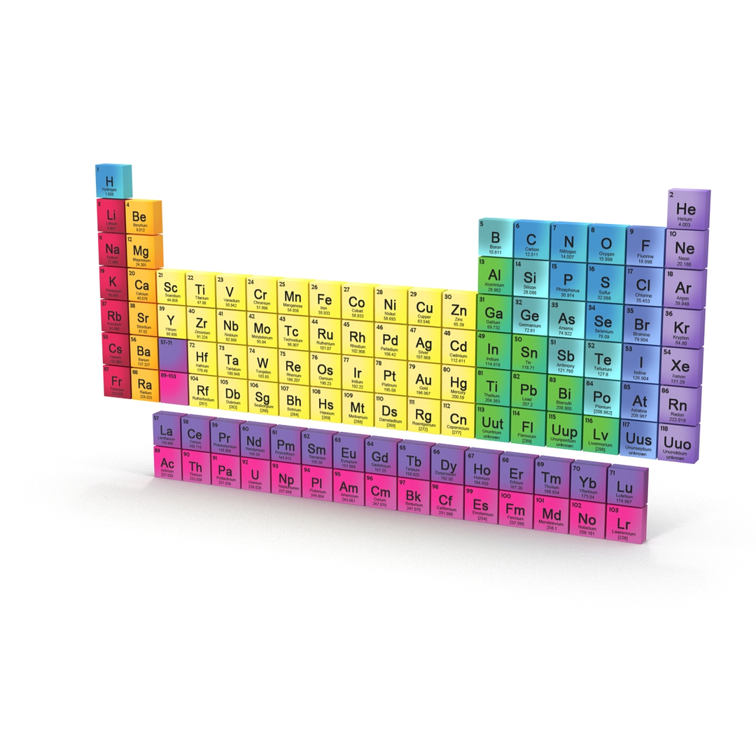 Periodic Table 3d Obj