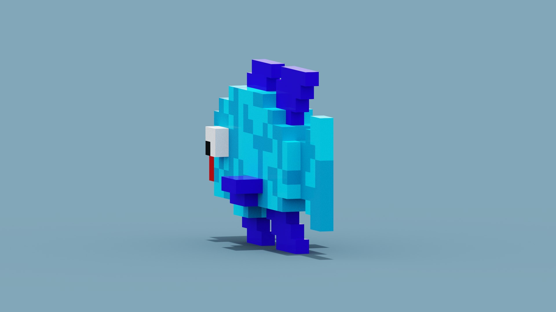 3D Voxel Blue Fish - TurboSquid 1975824