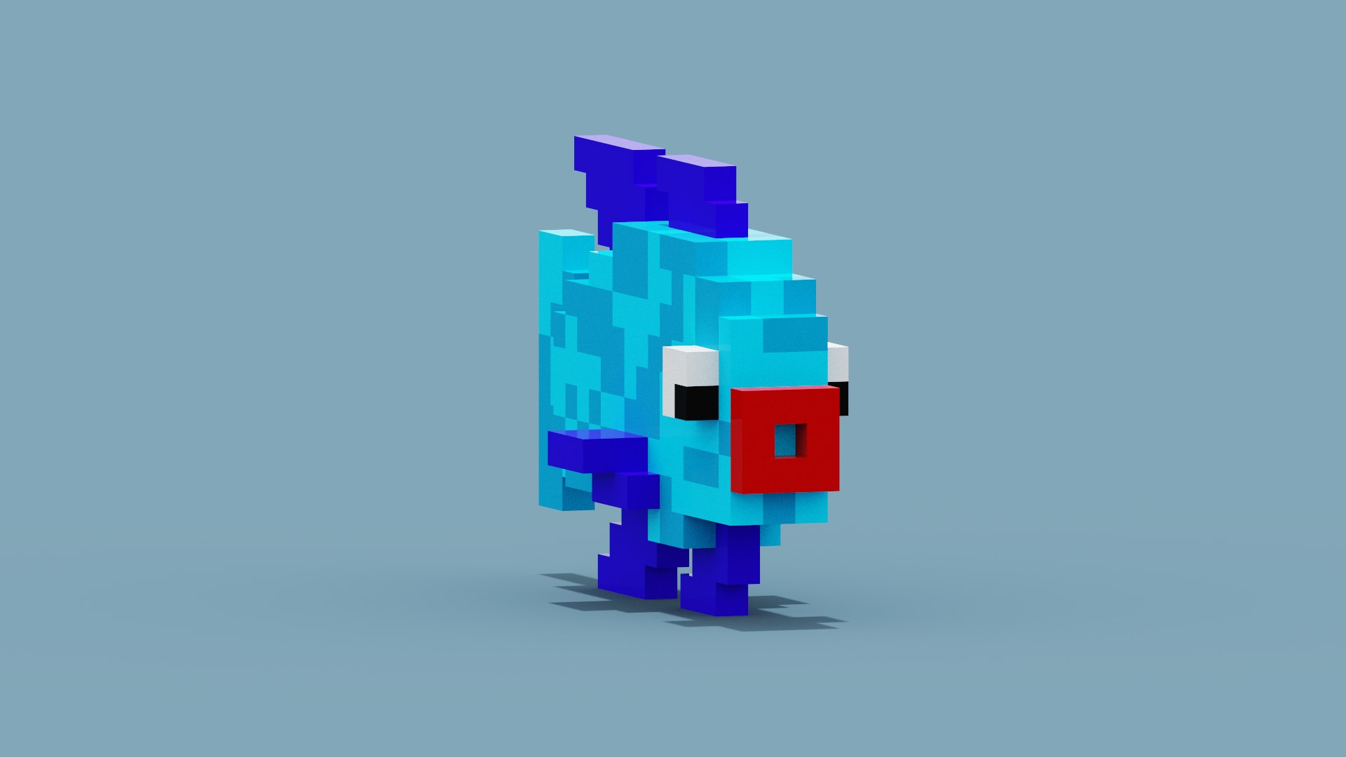 3D Voxel Blue Fish - TurboSquid 1975824