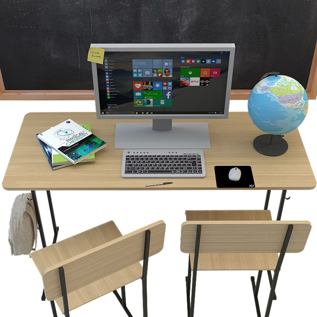3d Model School Set