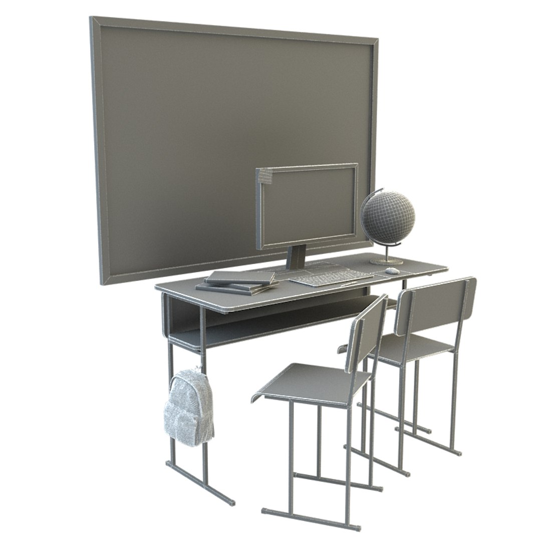 3d Model School Set