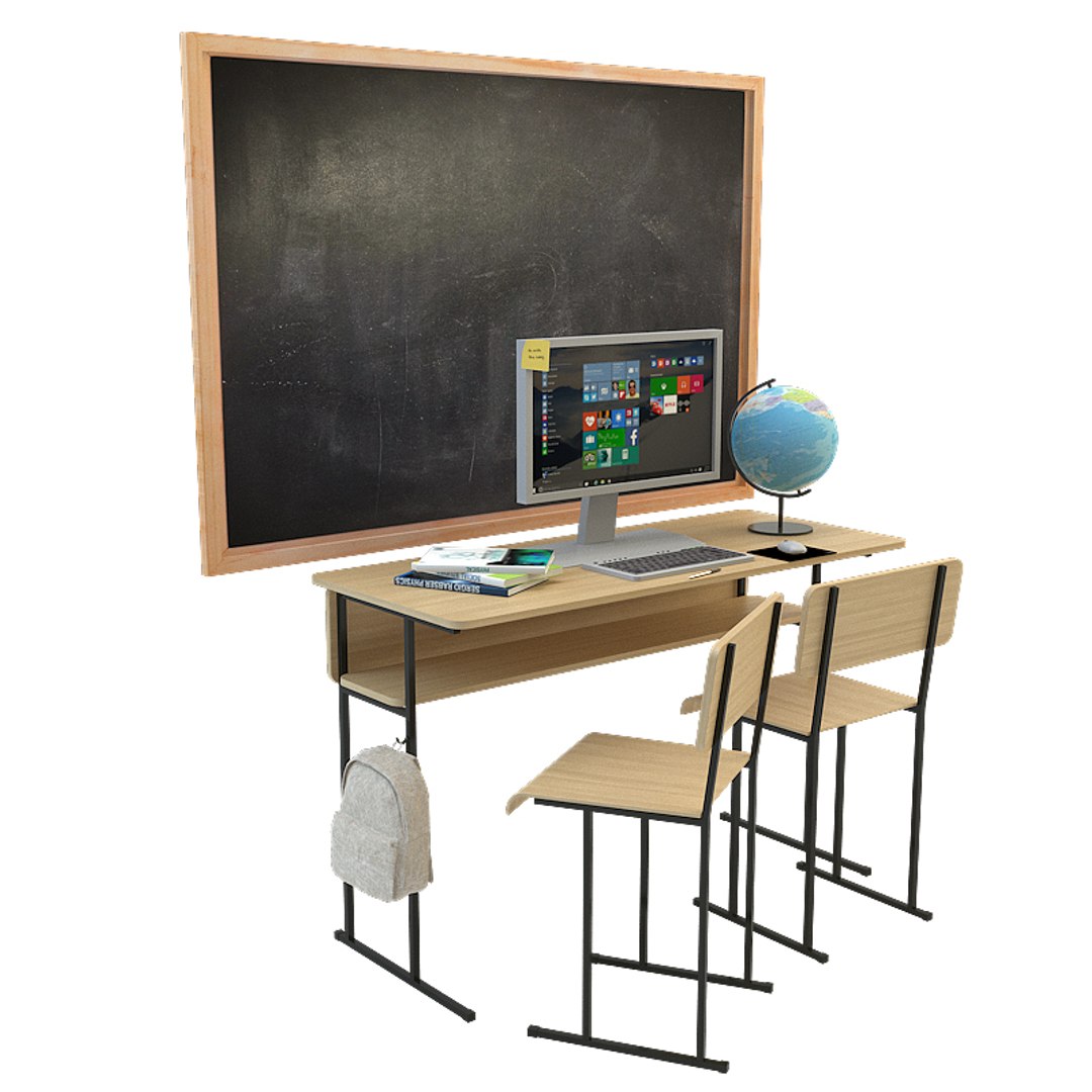 3d Model School Set