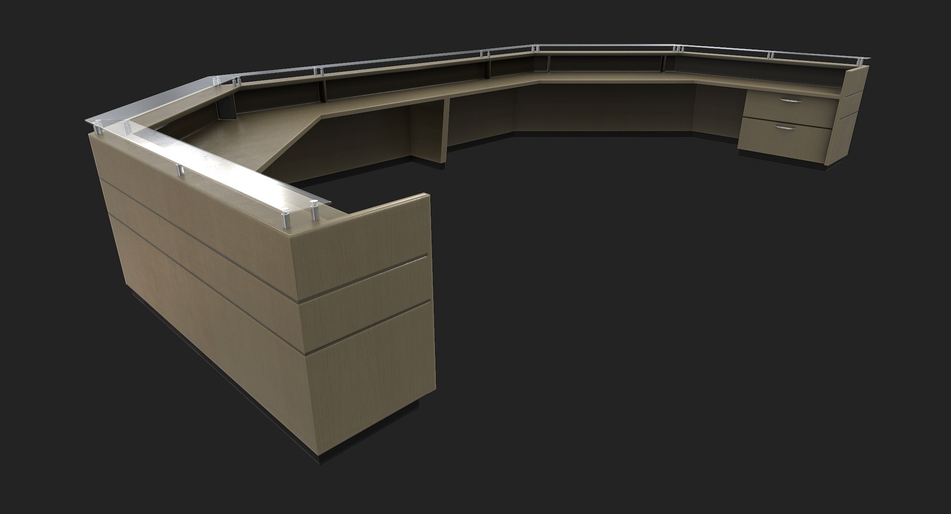 3d model reception desk