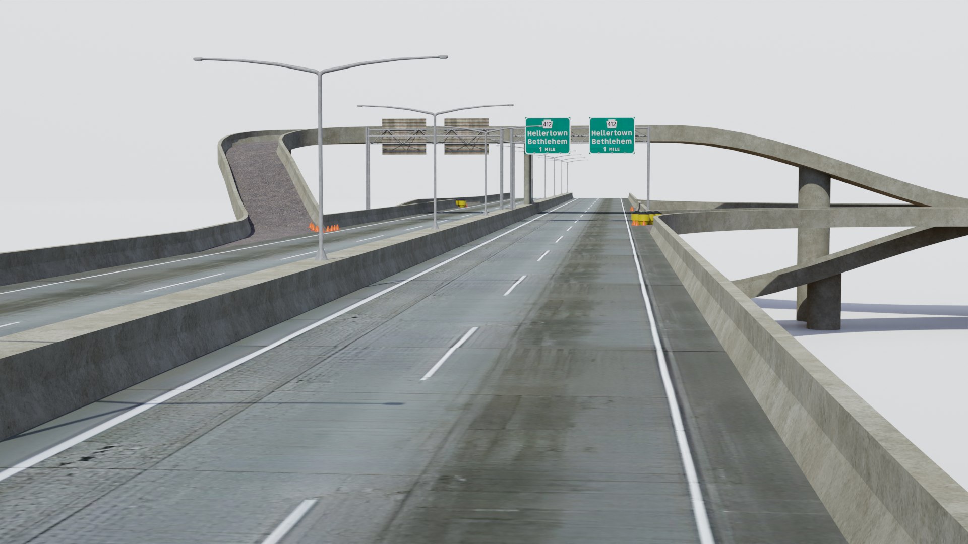 3d Highway T-junction Model