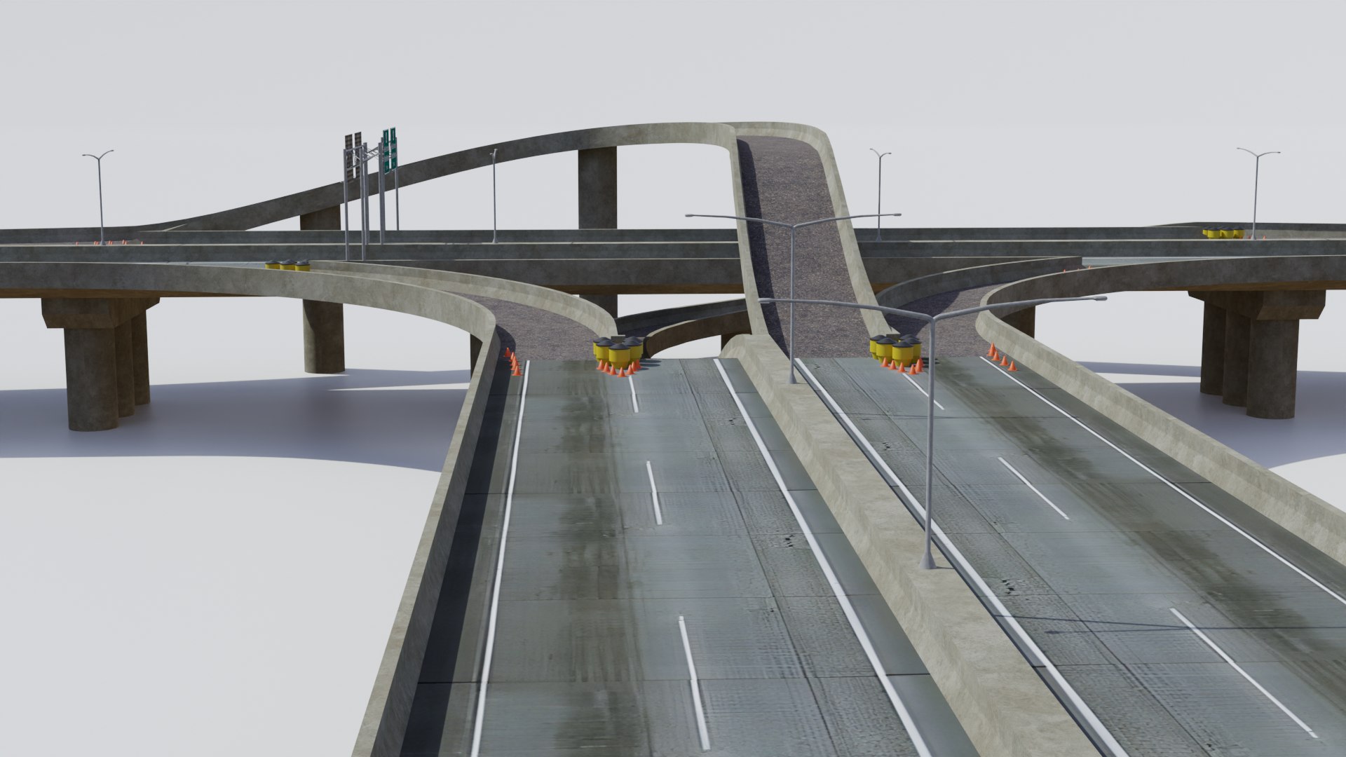 3d Highway T-junction Model