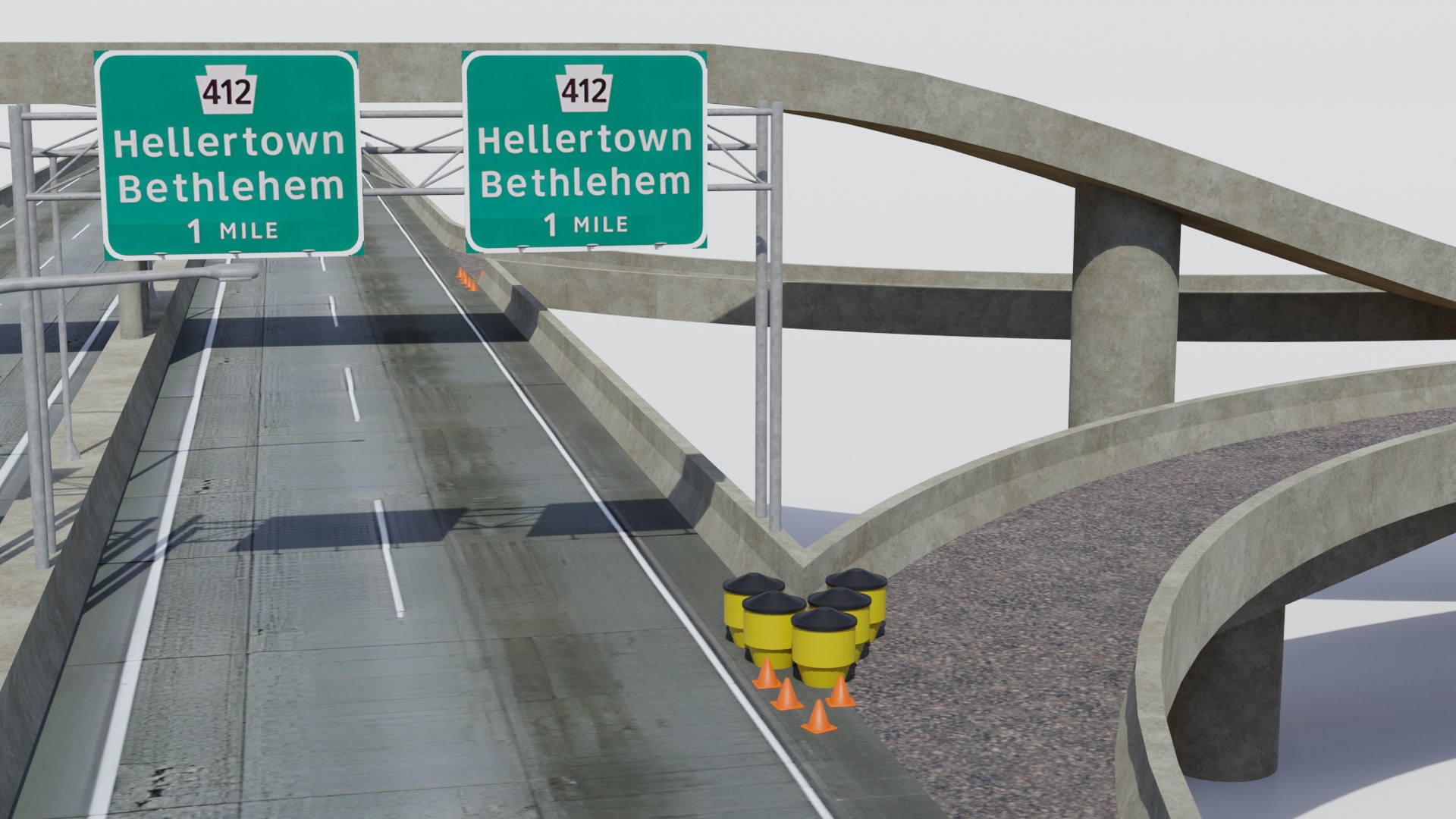 3d Highway T-junction Model
