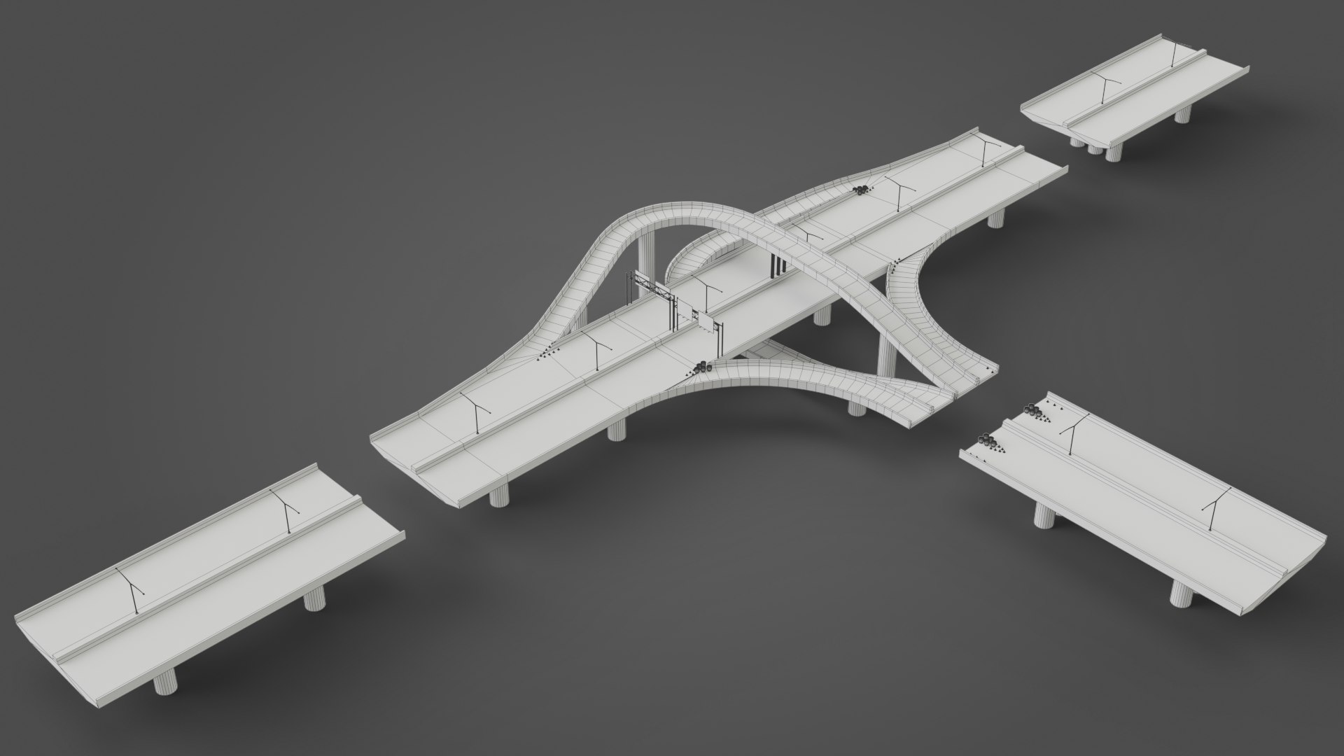 3d Highway T-junction Model