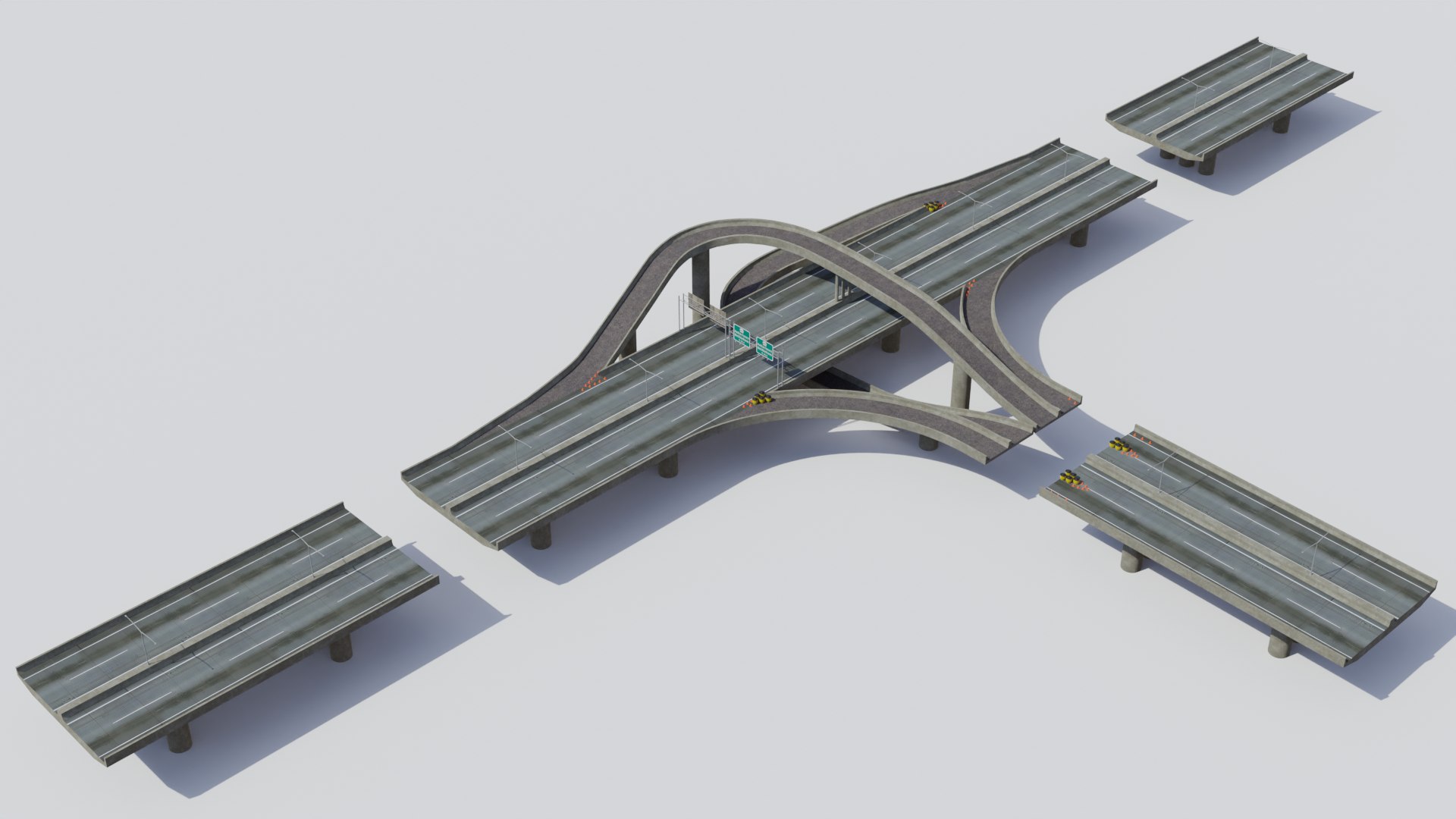 3d Highway T-junction Model