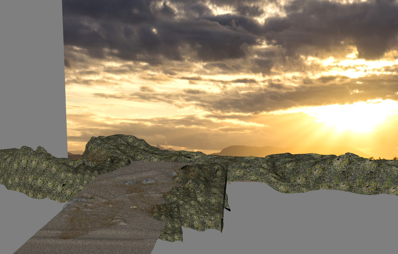 3D Landscape Meadow Sunset Model - TurboSquid 1573426